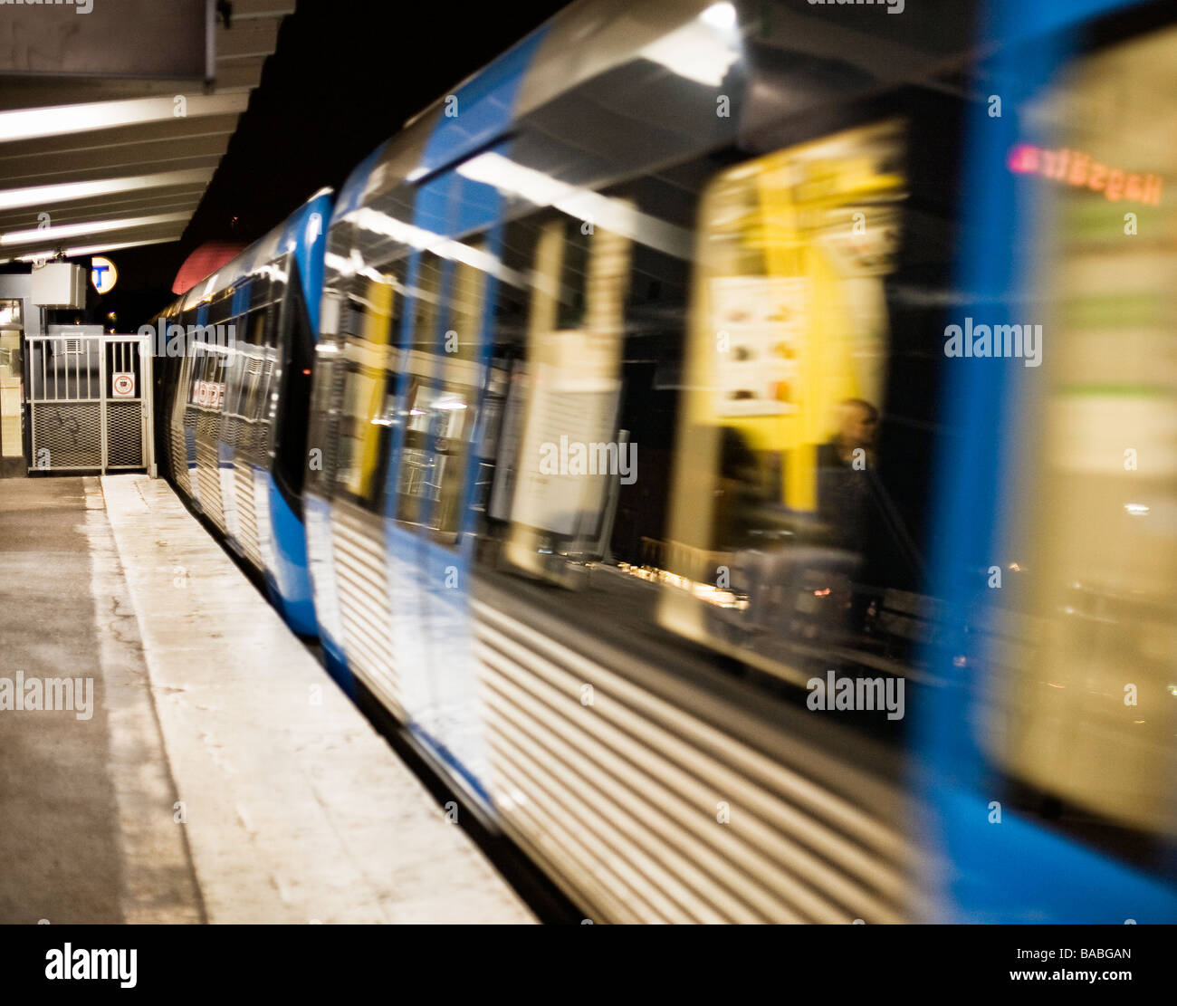 A subway train on a station Stockholm Sweden Stock Photo - Alamy