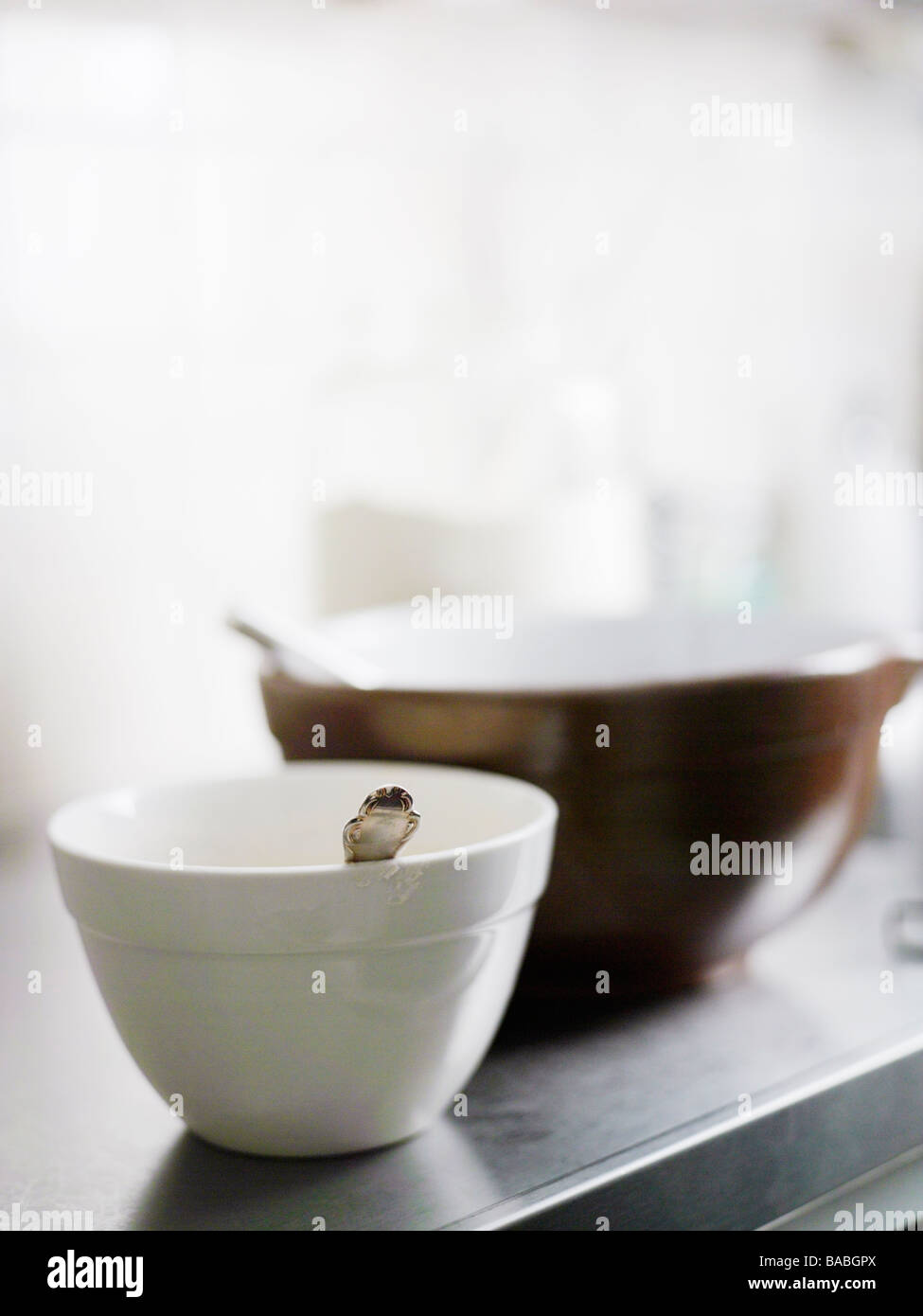 Two bowls on a kitchen worktop Stock Photo - Alamy