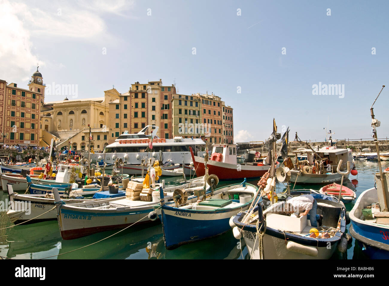 Port of Camogli Riviera of Levant Province of Genoa Italy Stock Photo ...