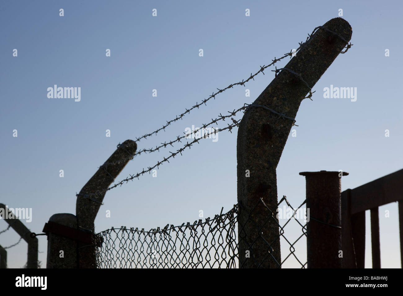 Barbed wire fence concrete posts hi-res stock photography and images ...