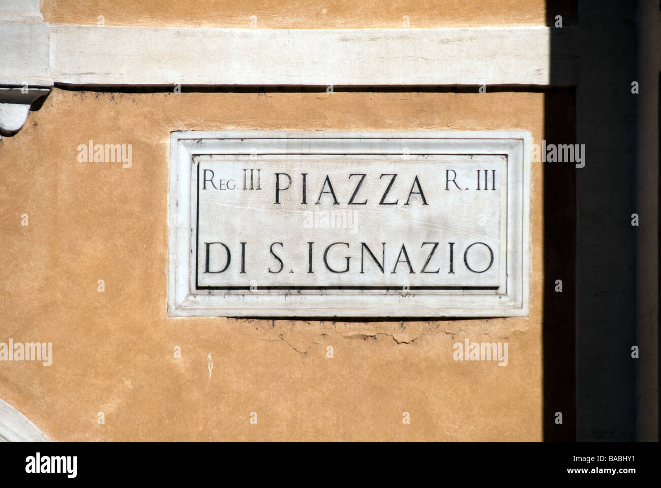 sign for the Piazza di San Ignazio in Rome Stock Photo - Alamy