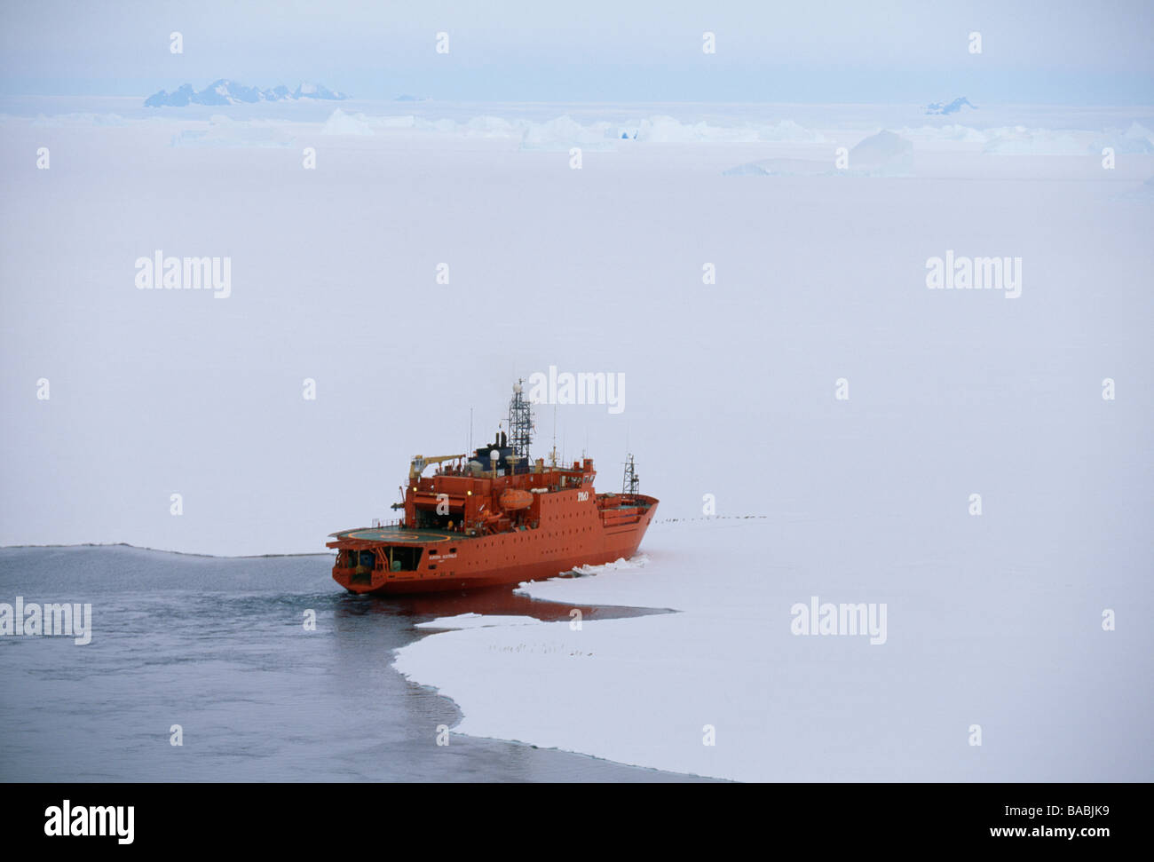 Ship in frozen sea Stock Photo - Alamy