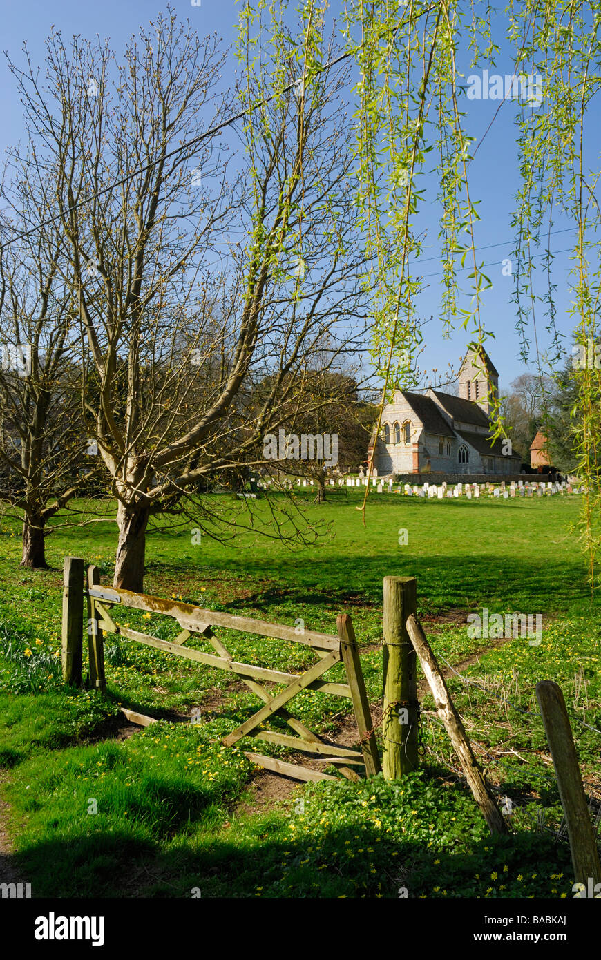 Village church in the rural english village of Over Wallop, wiltshire ...