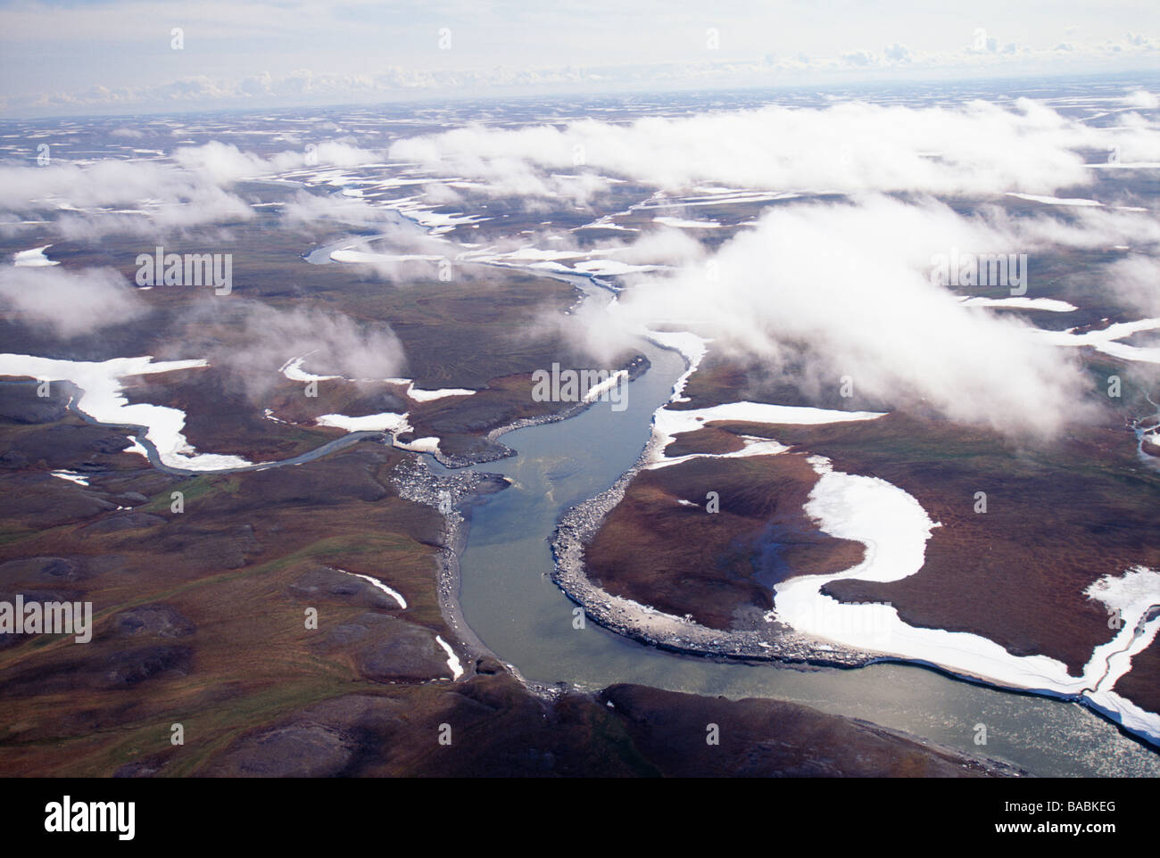 Landscape with stream elevated view Stock Photo - Alamy
