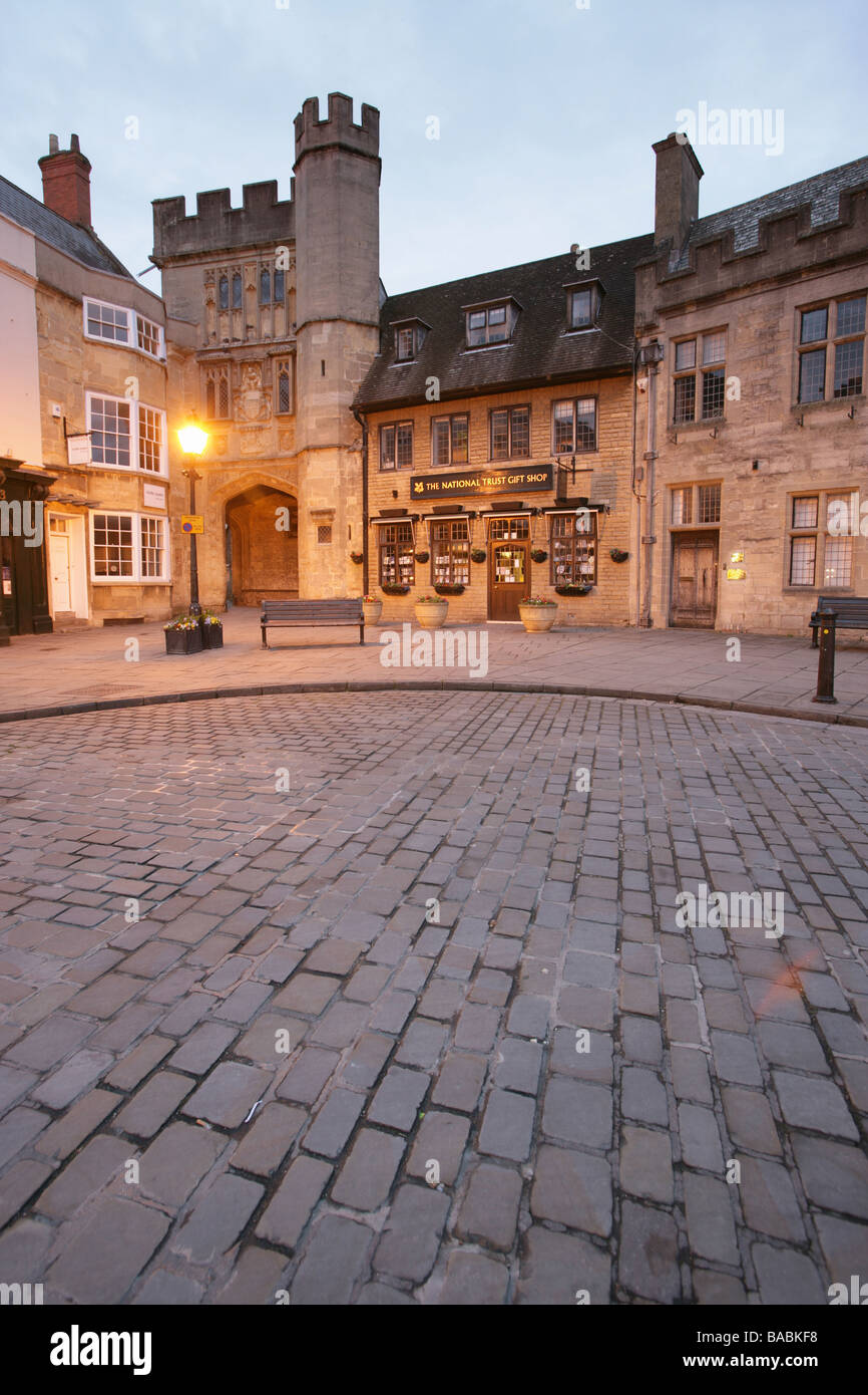 City of Wells, England. Market Square and the 15th century Grade I ...