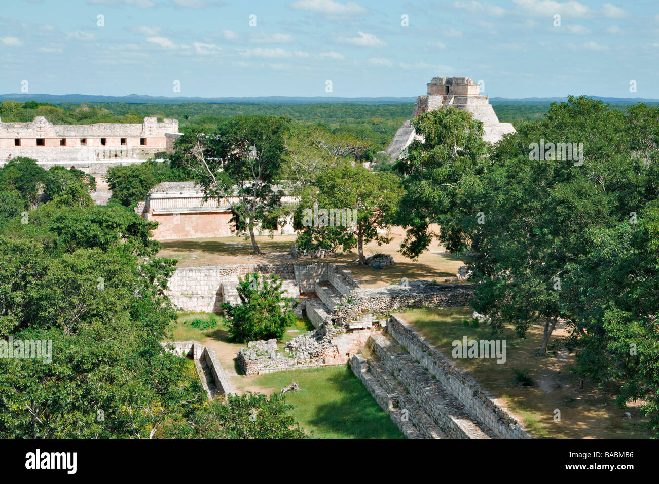 Panorama of ancient Maya ruins in Uxmal Merida Mexico Stock Photo - Alamy