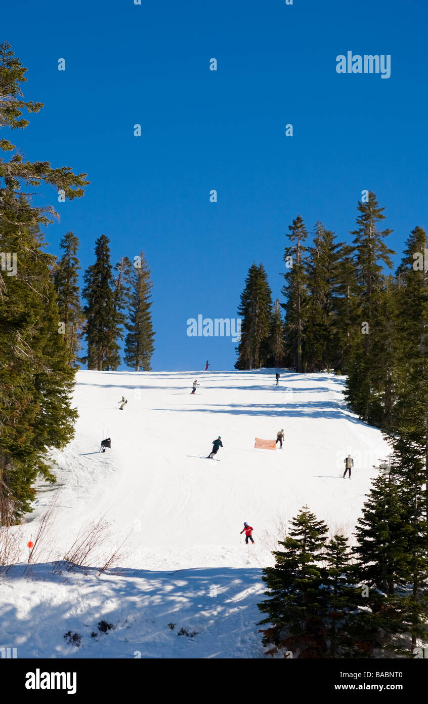 Olympic Valley, California; skiers Stock Photo - Alamy