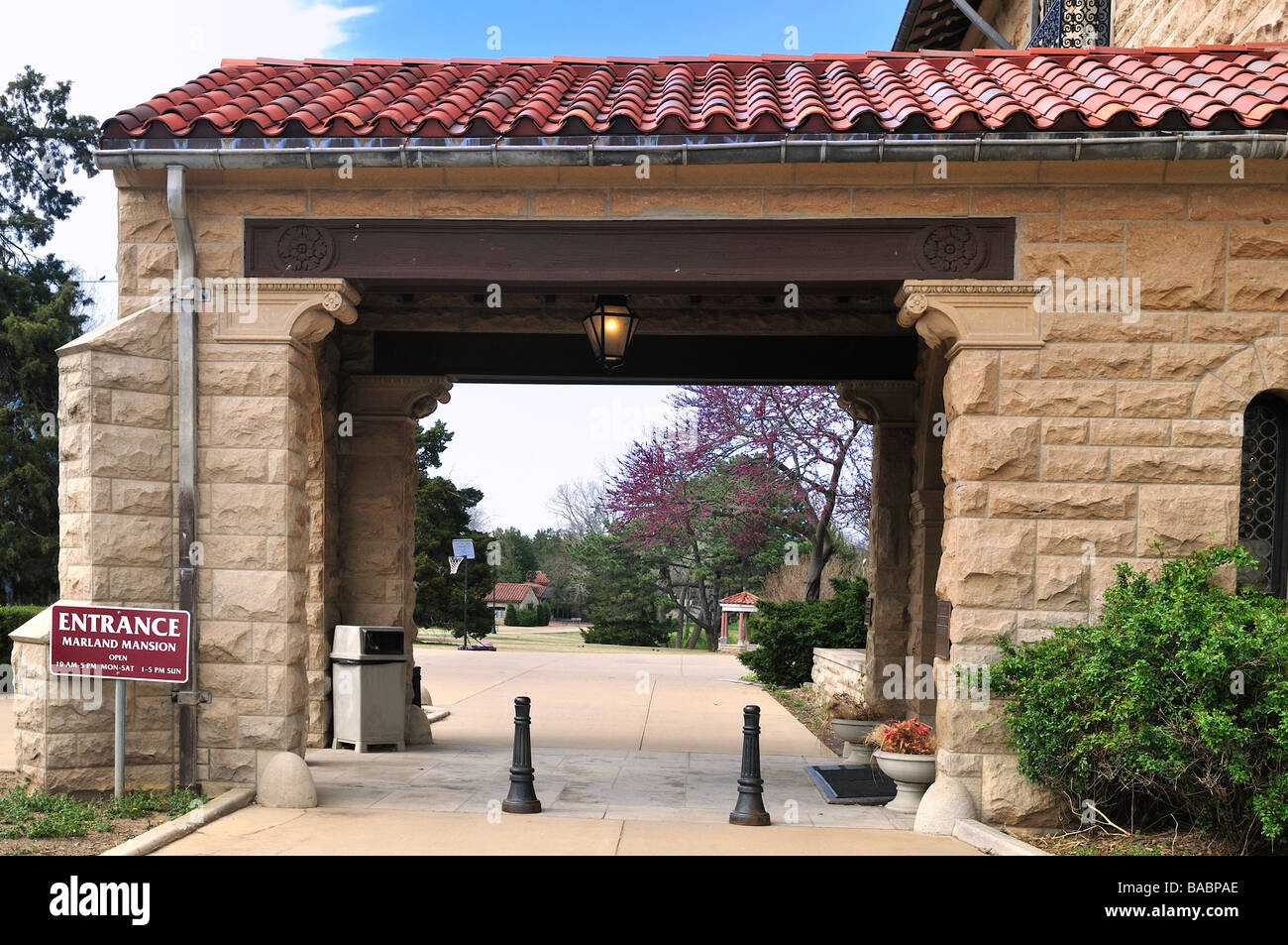 Port cochere at the front of E.W. Marland’s mansion, a National ...