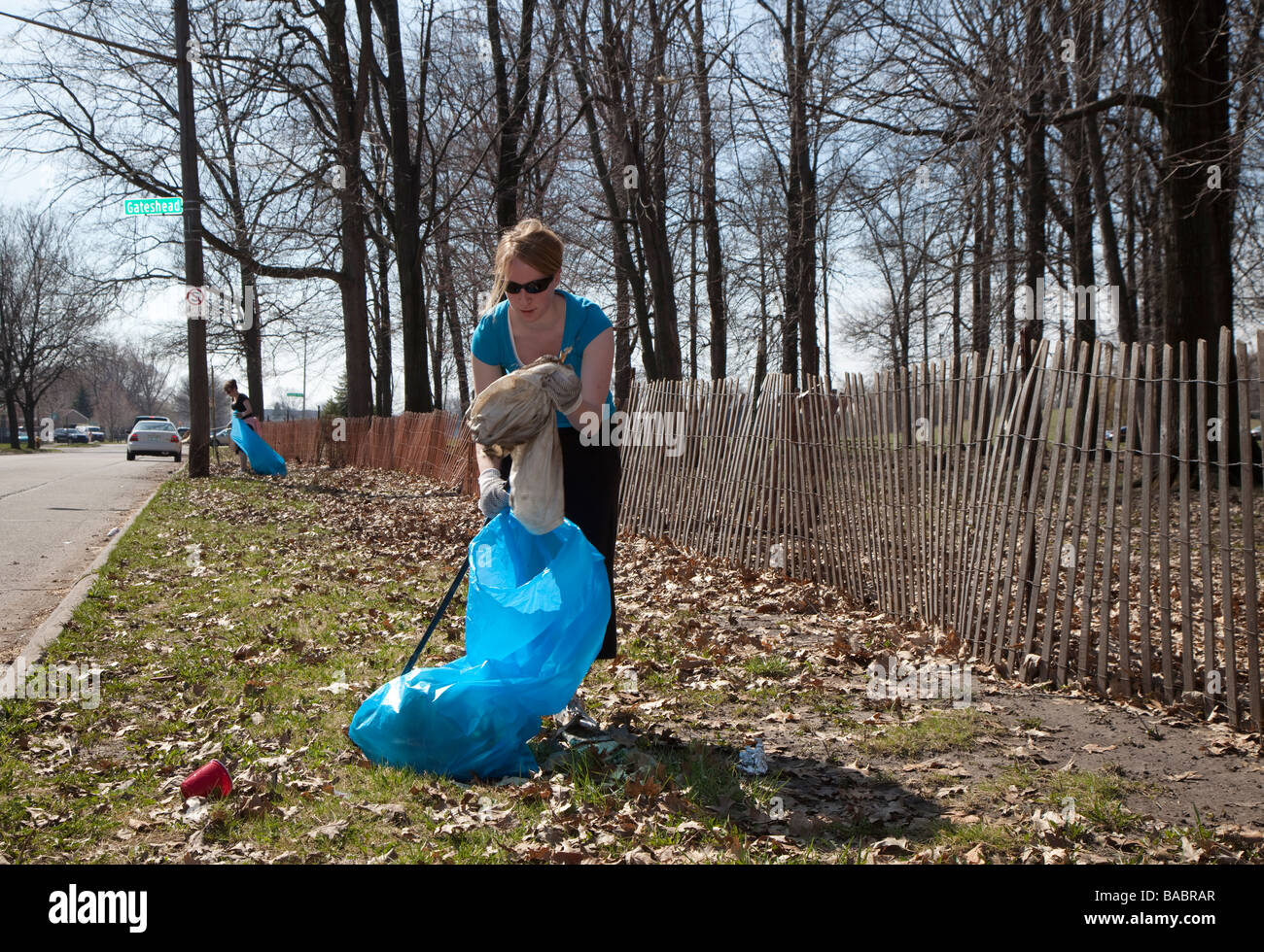 Volunteers Clean Up City Park Stock Photo - Alamy