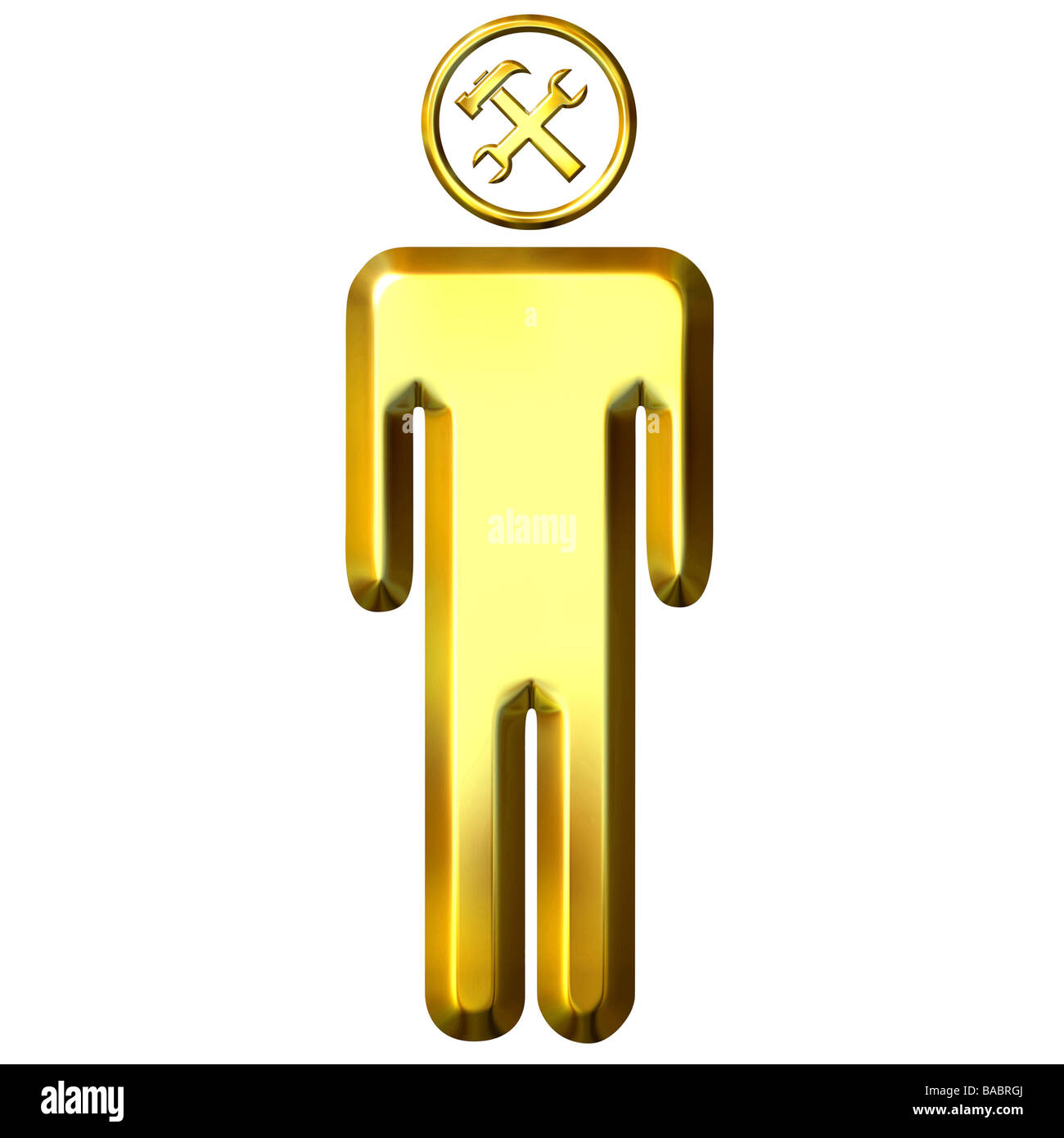 3d golden engineer Stock Photo - Alamy