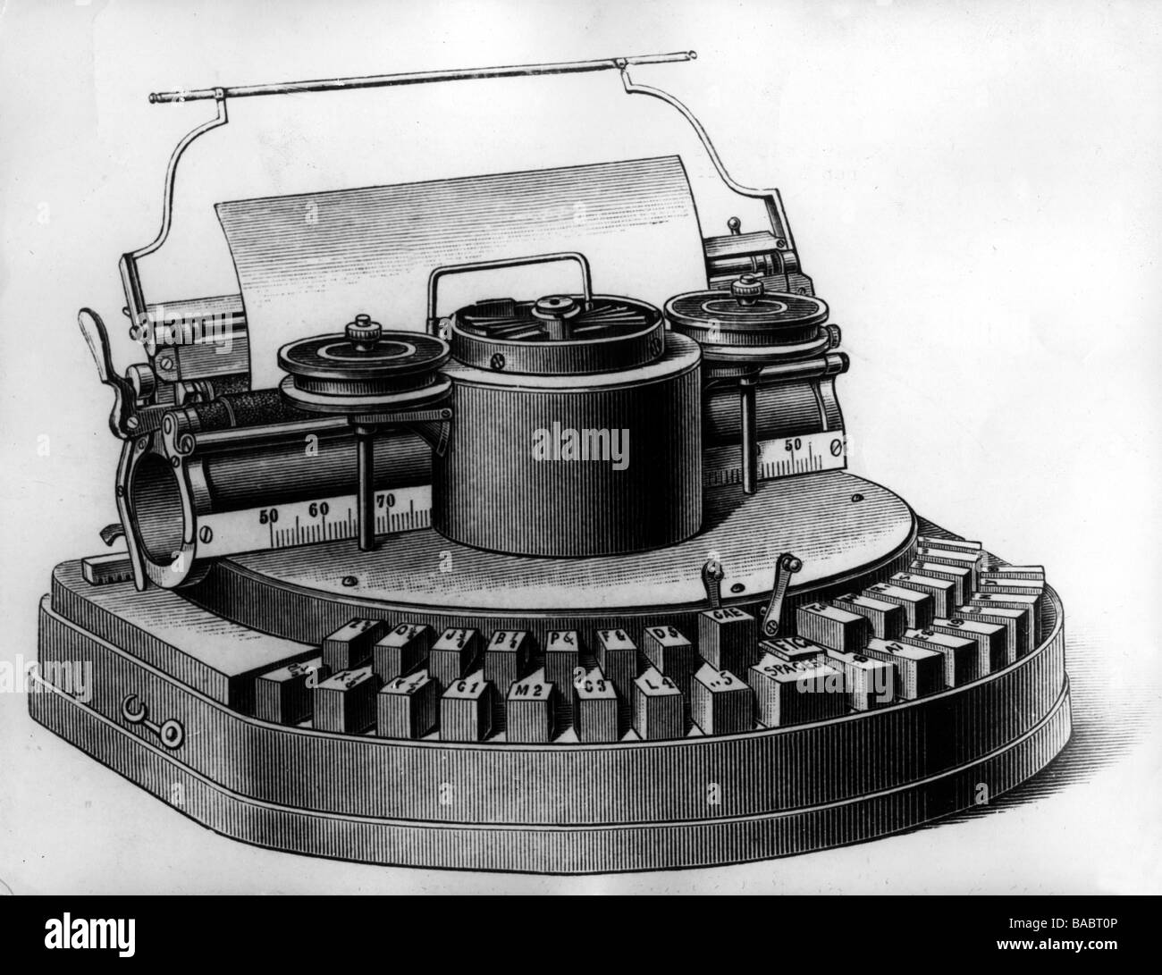 Hammond typewriter with cylindrical type bearer hi-res stock ...