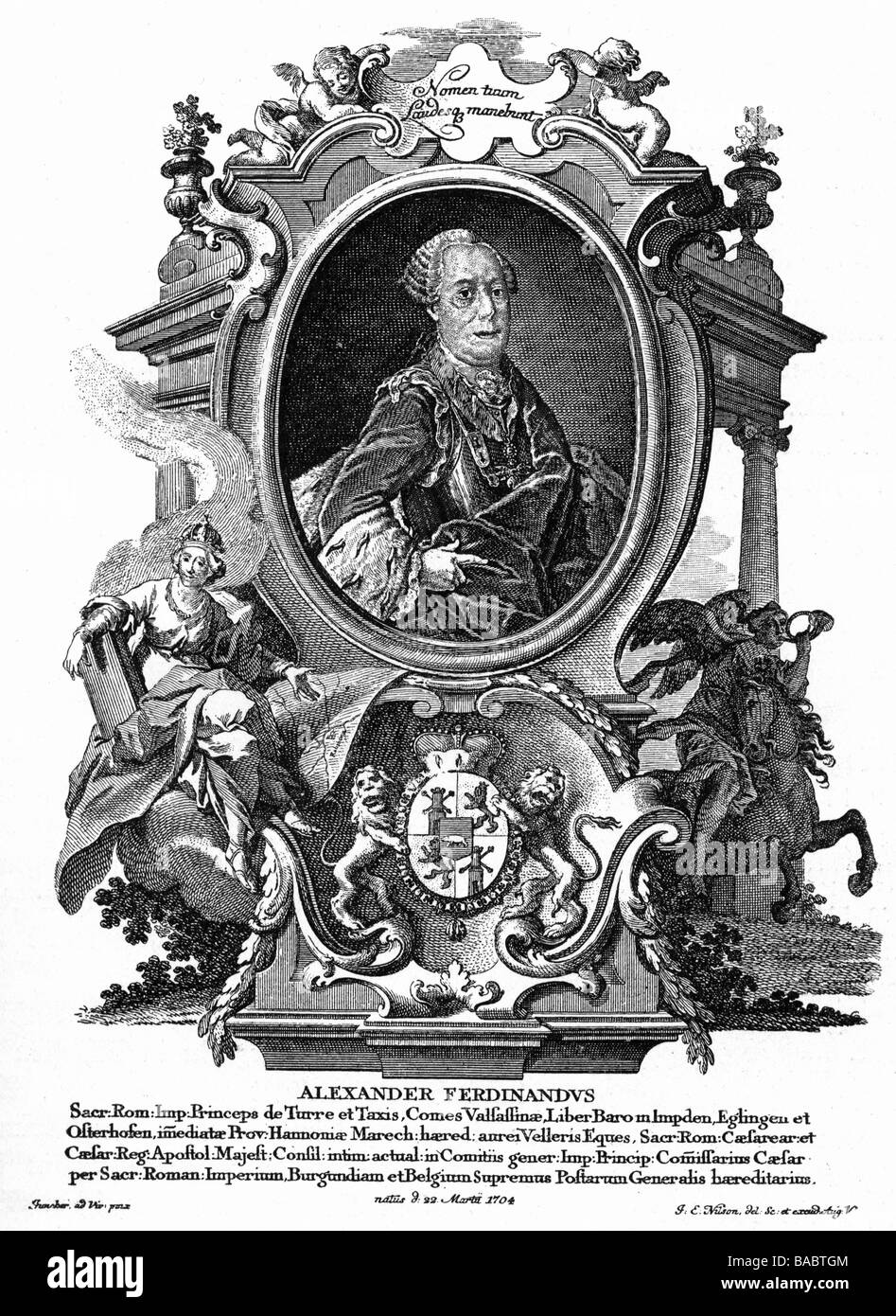 Thurn und Taxis, Alexander Ferdinand Prince of, 22.3.1704 - 17.3.1773 ...