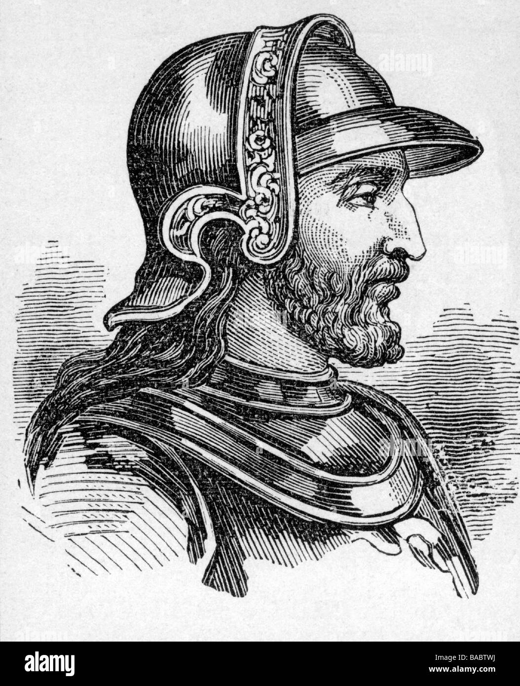 Alaric I, circa 370 - 410, King of Western Goths 395 - 410, portrait ...