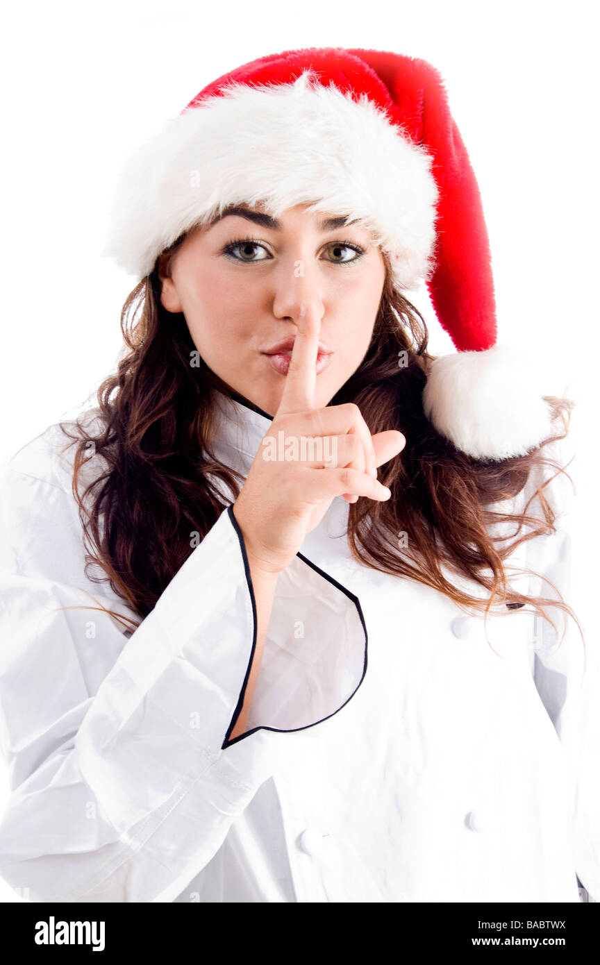 Pretty female shushing hi-res stock photography and images - Alamy