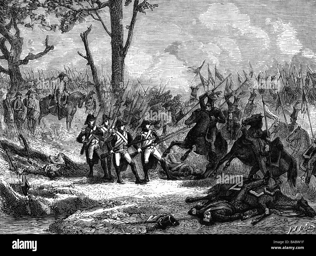Austrian lancers attacking french infantry hi-res stock photography and ...