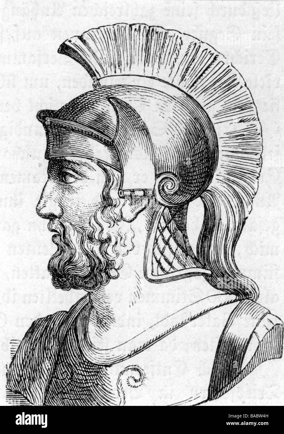 Themistokles, circa 525 - 459 BC, Greek politician, portrait, wood ...