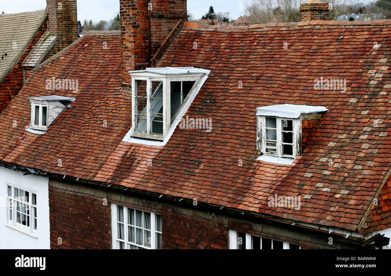 Traditional English tiled roofs Stock Photo - Alamy
