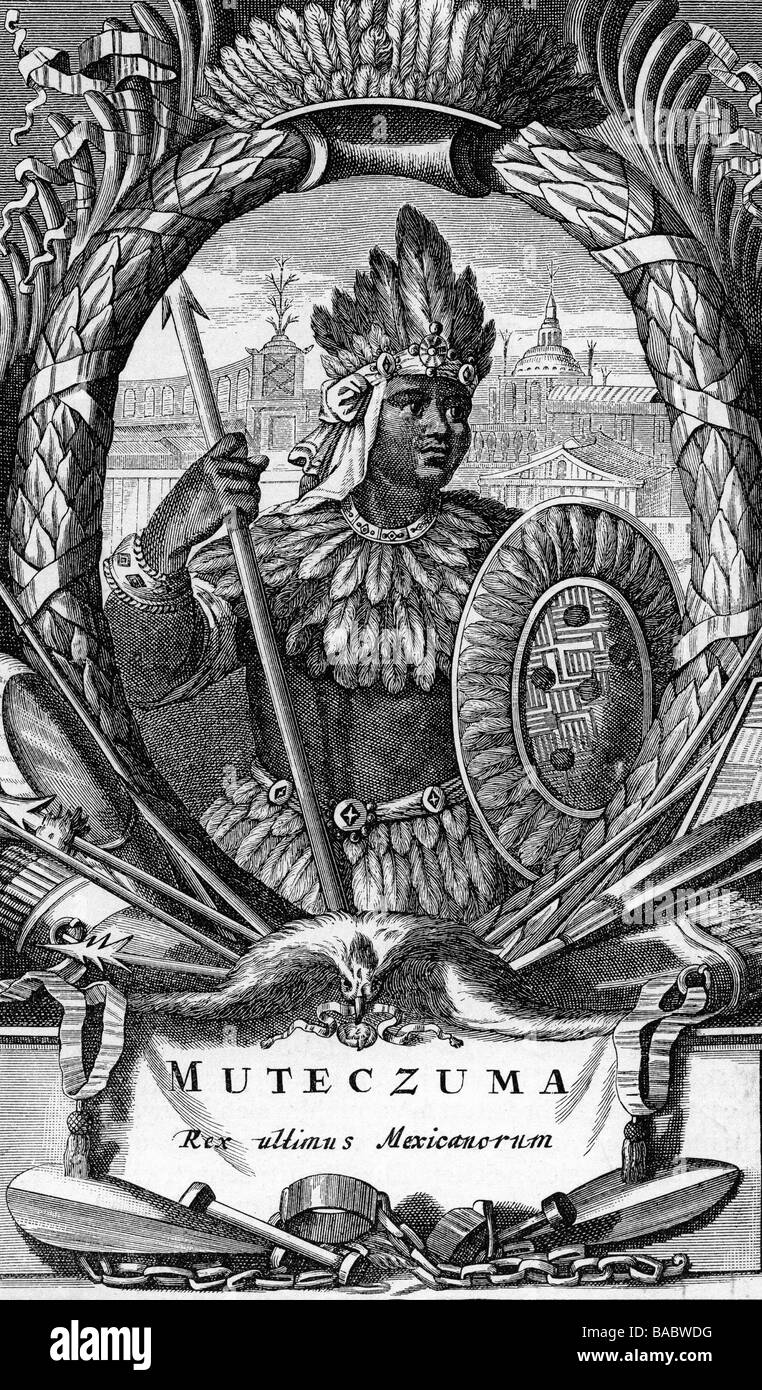 Moctezuma II, Xocoyotzin, circa 1466 - 29.6.1520, ruler of Tenochtitlan ...