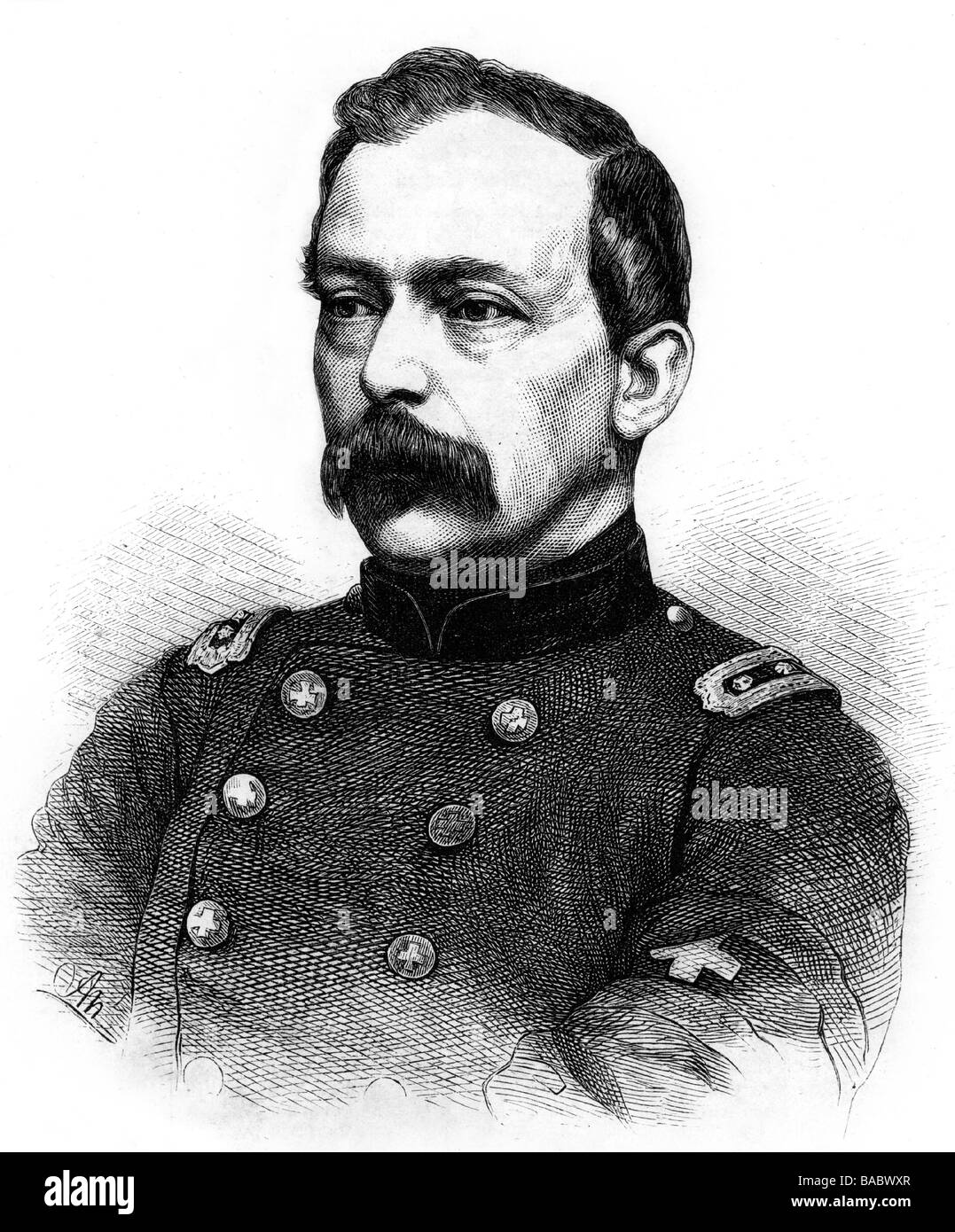 Herzog, Hans, 28.10.1819 - 2.2.1894, Swiss general, portrait, wood ...