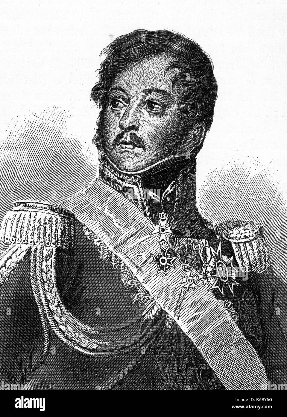 Rapp, Jean, 26.4.1771 - 8.11.1821, French general, portrait, wood ...