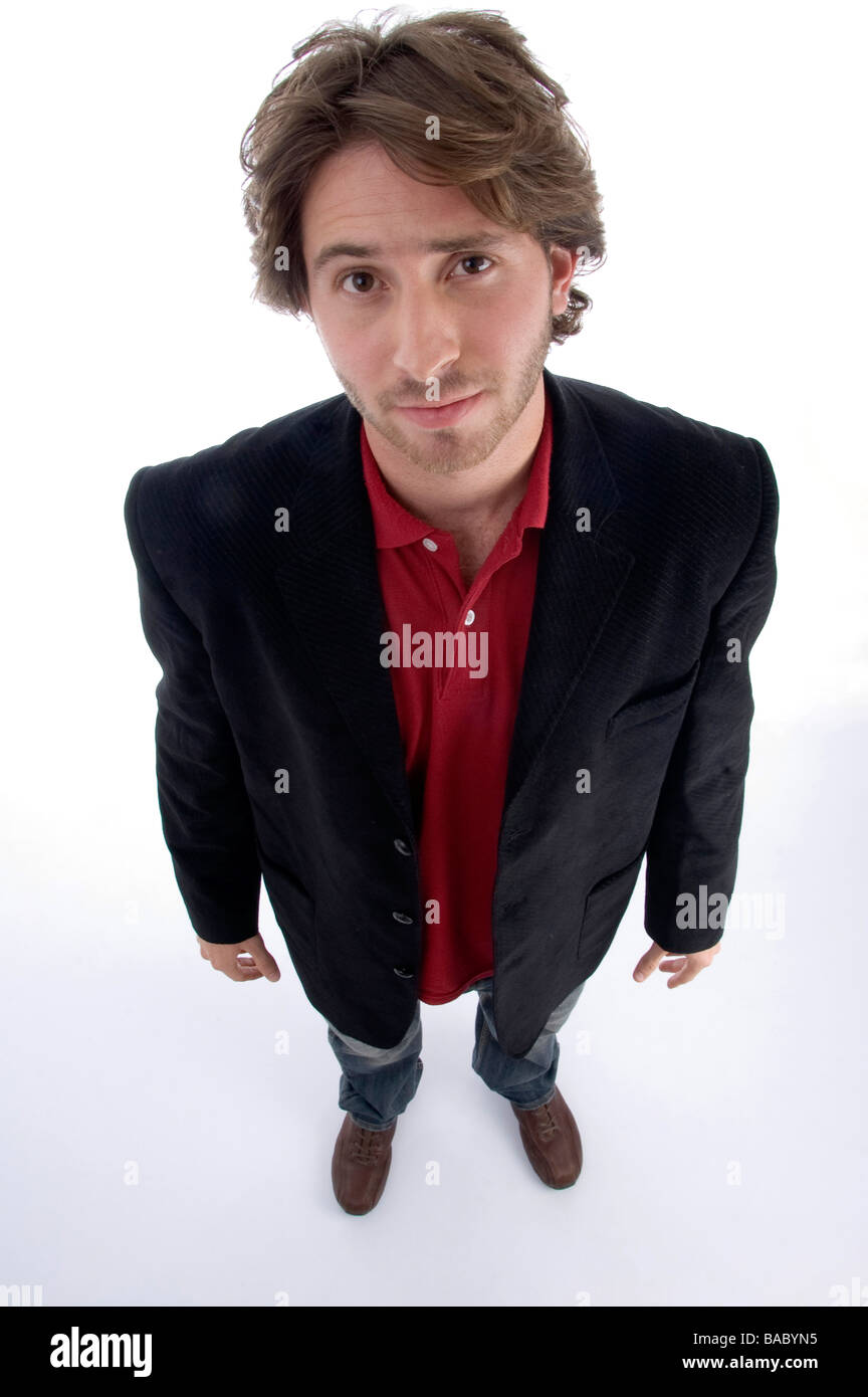 standing male looking upward Stock Photo - Alamy