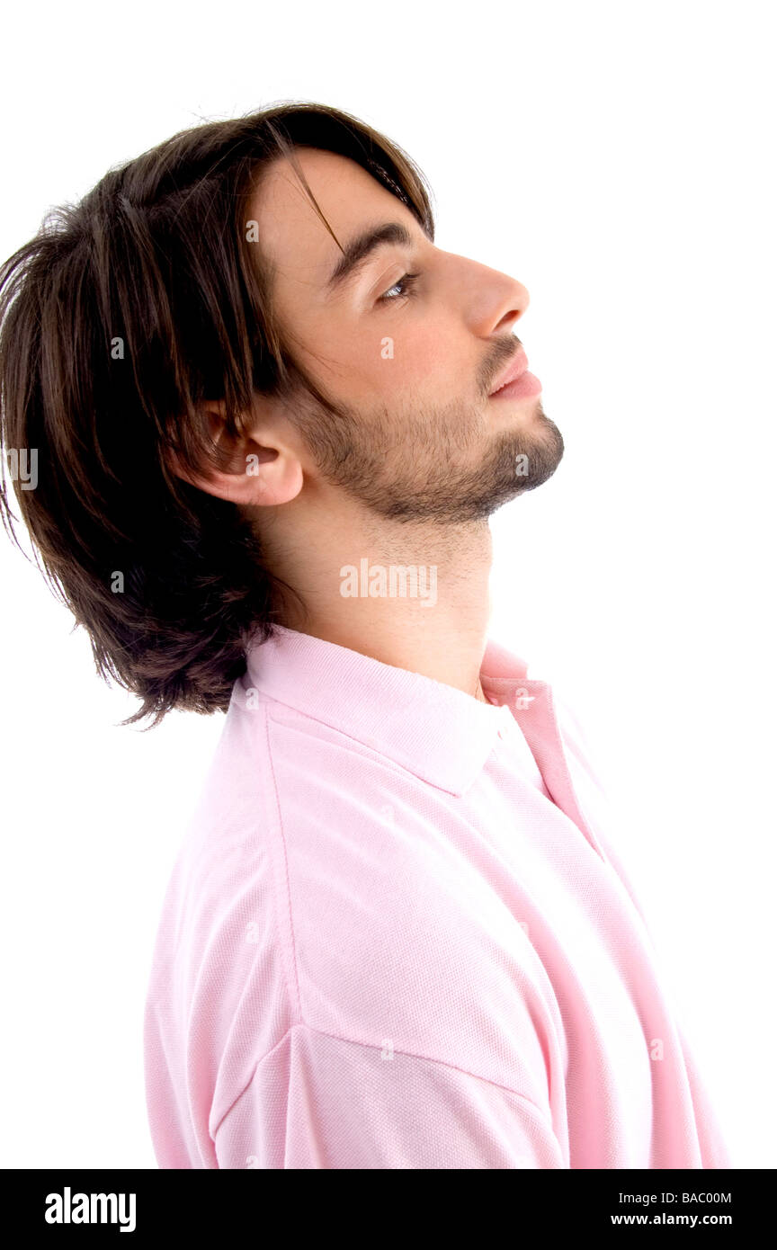 side view of young male Stock Photo - Alamy