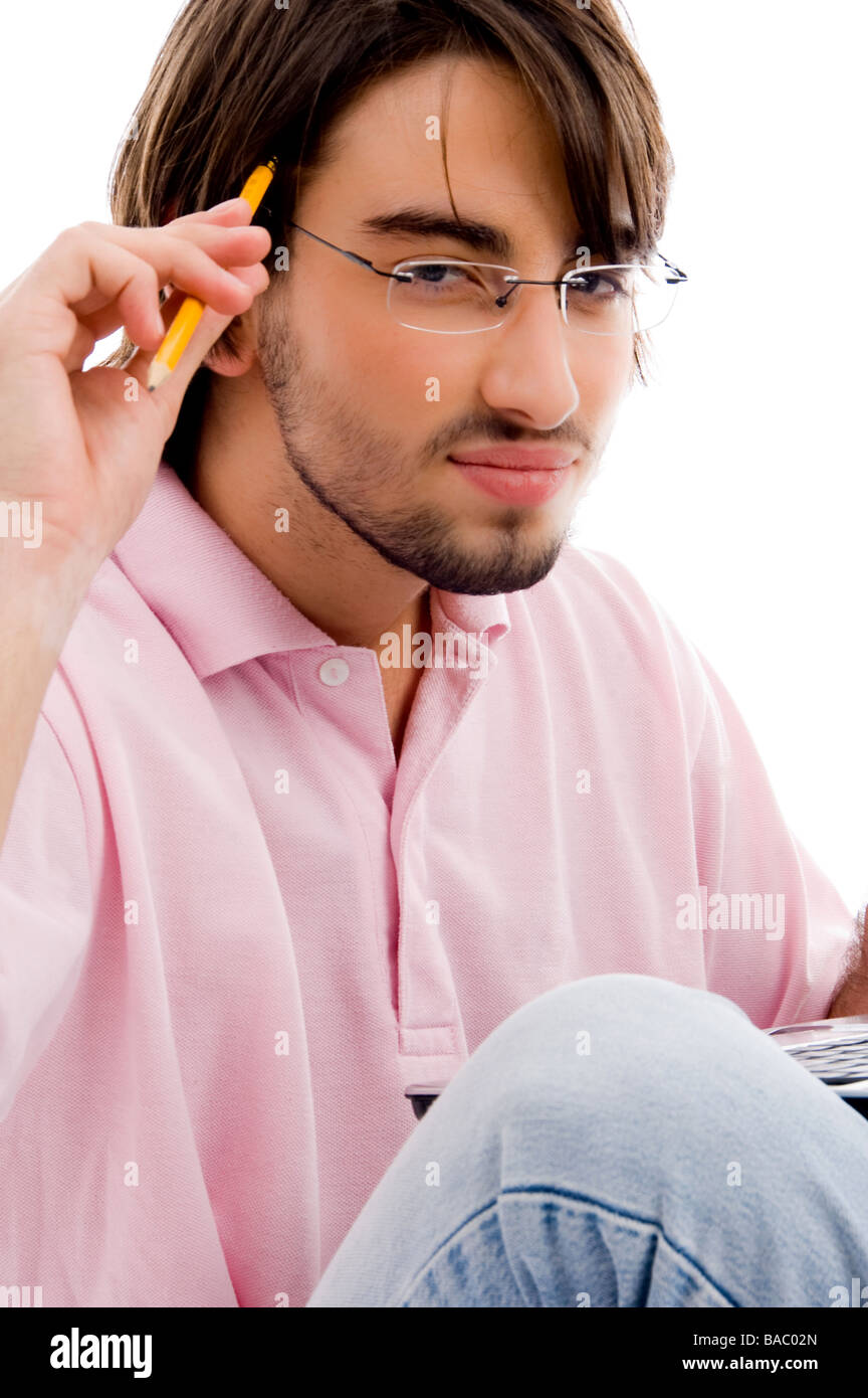 young college student thinking Stock Photo - Alamy