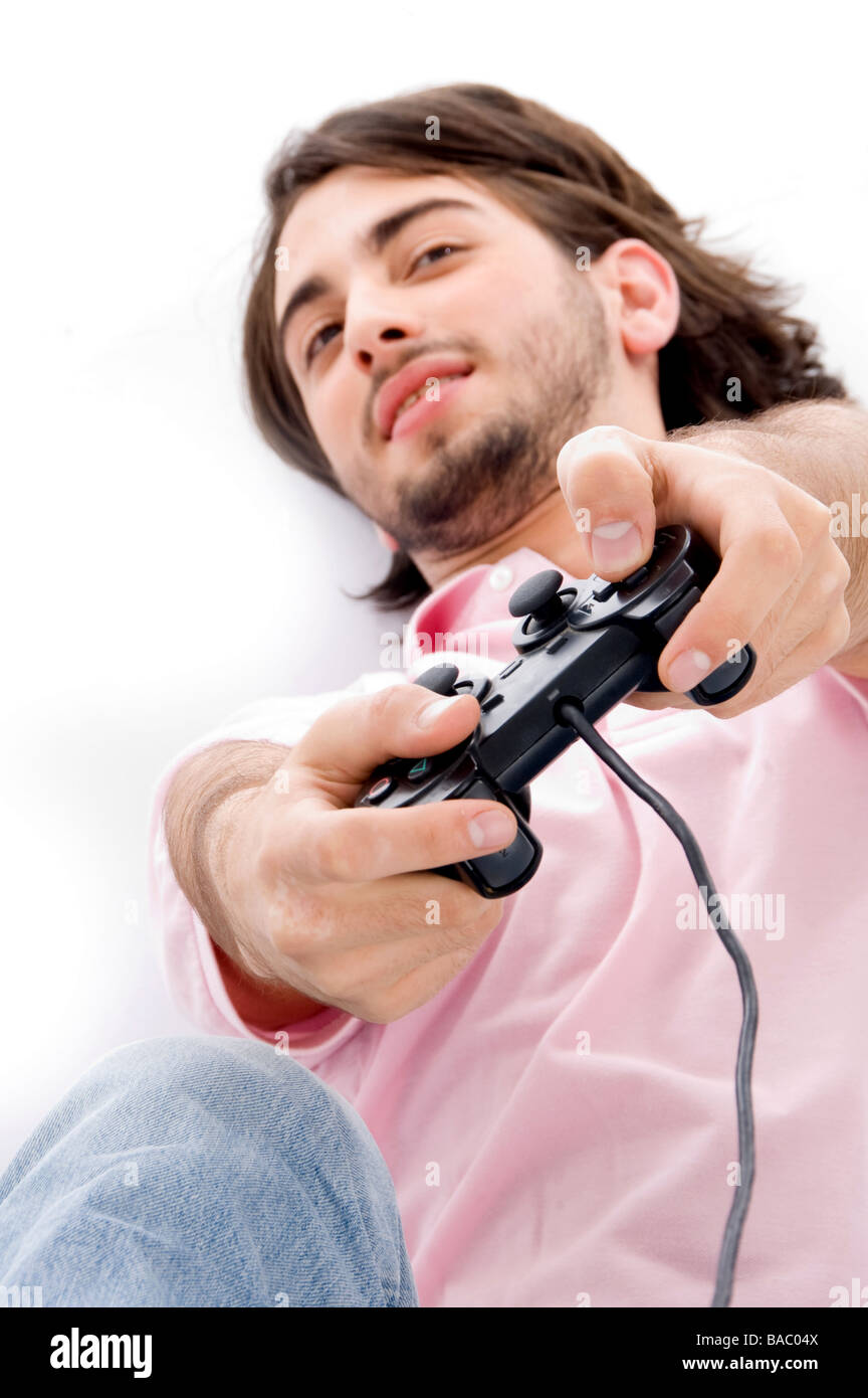 young man playing video games Stock Photo - Alamy