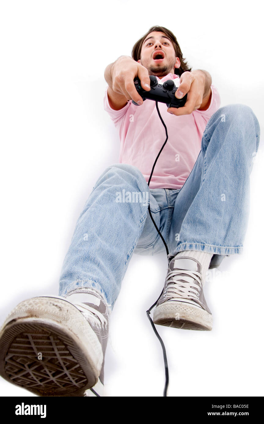 young man playing video games Stock Photo - Alamy