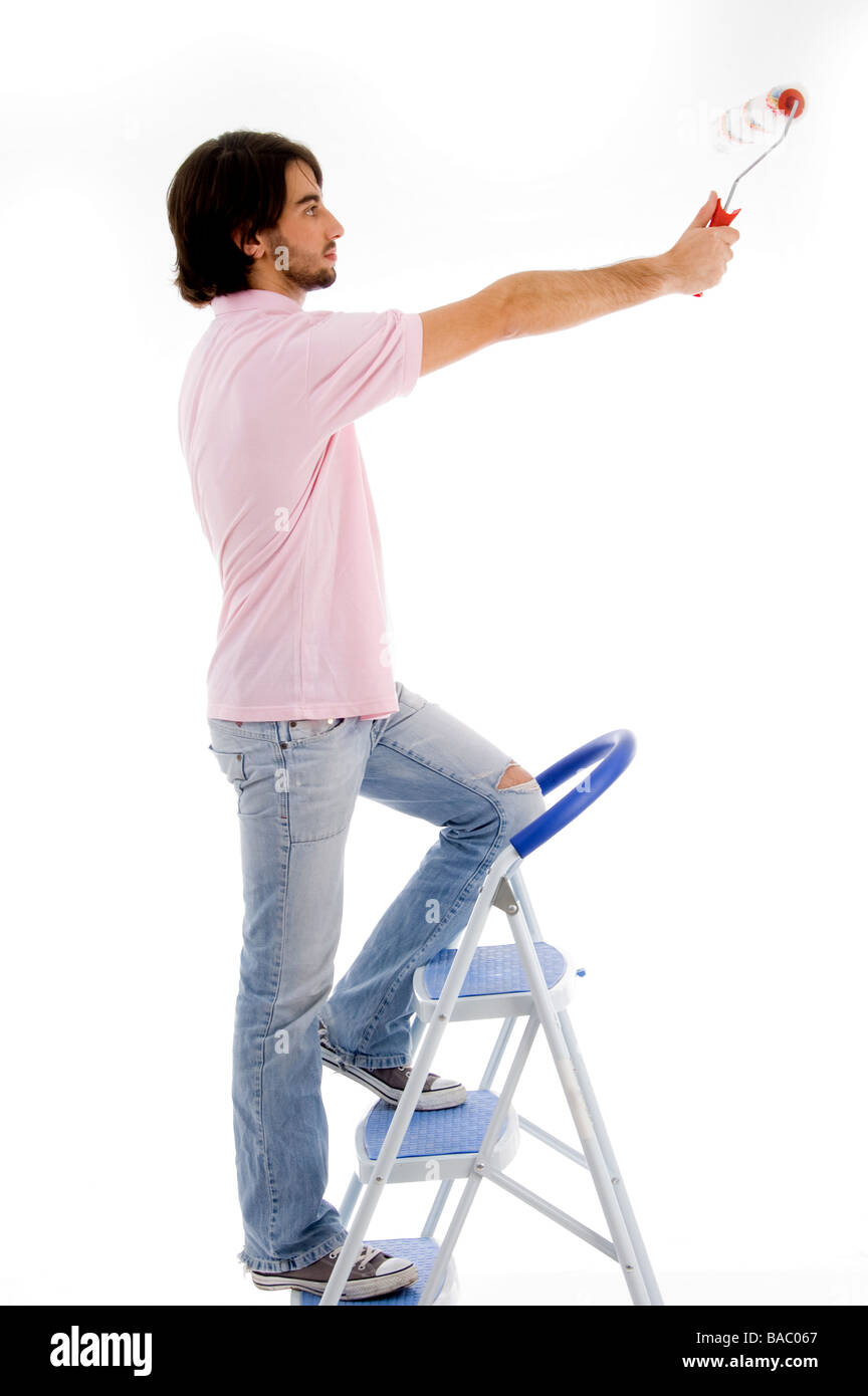 Back Pose Man Paint Roller High Resolution Stock Photography and Images ...