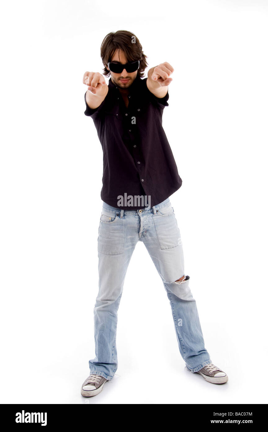 Guy standing pointing hi-res stock photography and images - Alamy