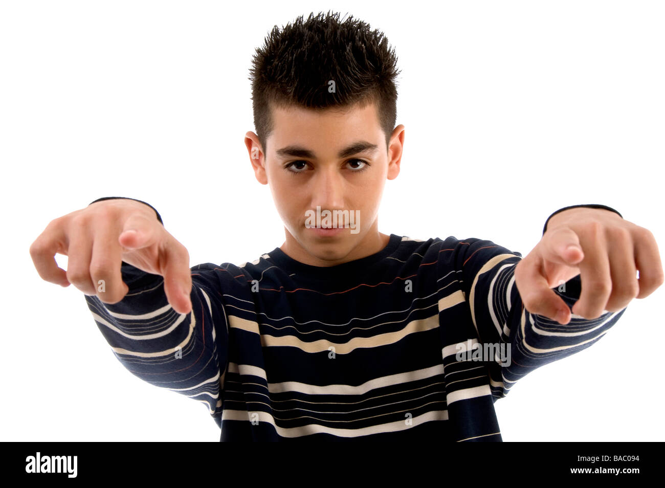 indicating young boy Stock Photo - Alamy