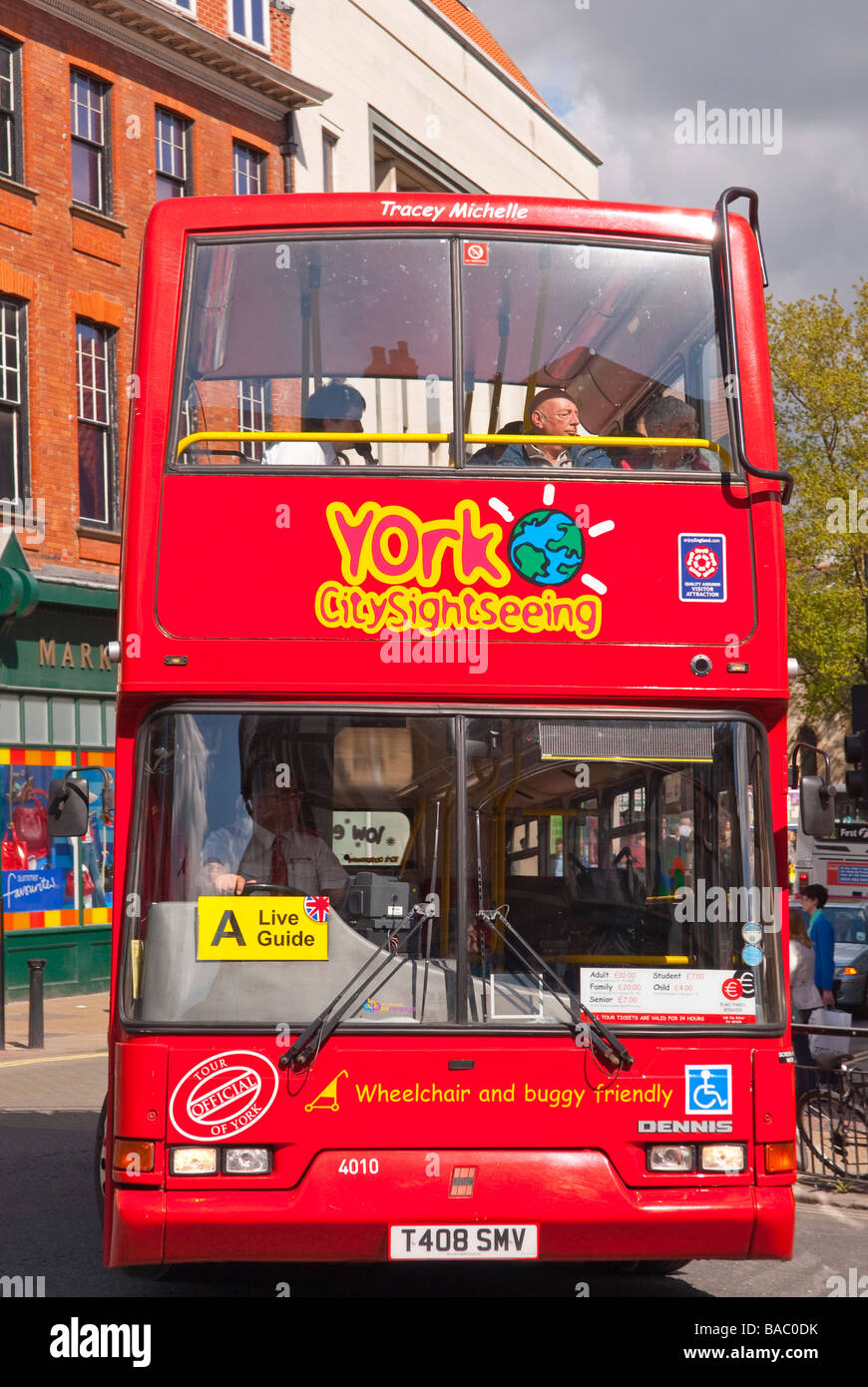 A red York citysightseeing bus in the city of York,Yorkshire,Uk Stock ...