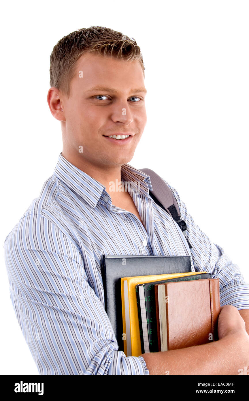 portrait of student holding books Stock Photo - Alamy