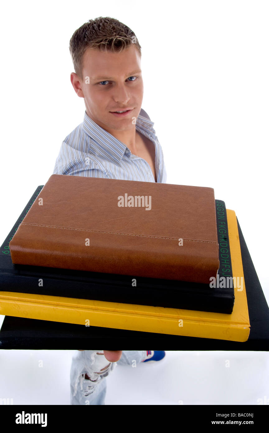 adult student showing books Stock Photo - Alamy