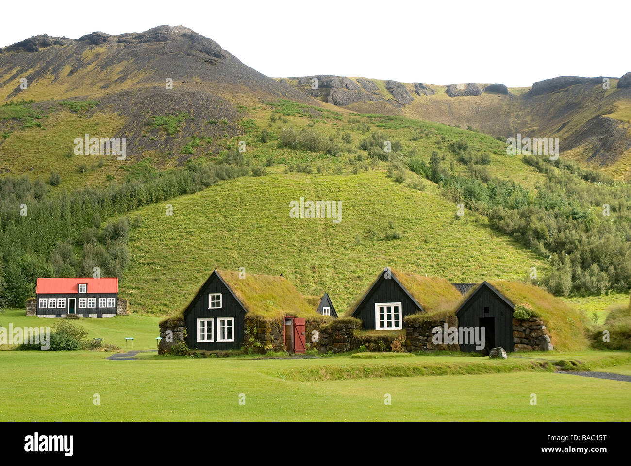 Iceland, South Region, Skogar, old traditional farms Stock Photo - Alamy