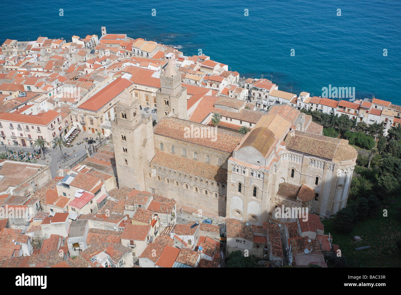 View from the castle, town of Cefalu, Sicily, Italy Stock Photo - Alamy