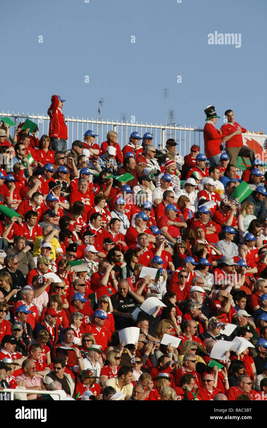 rugby fans spectators in rome for the six nations match wales versus ...