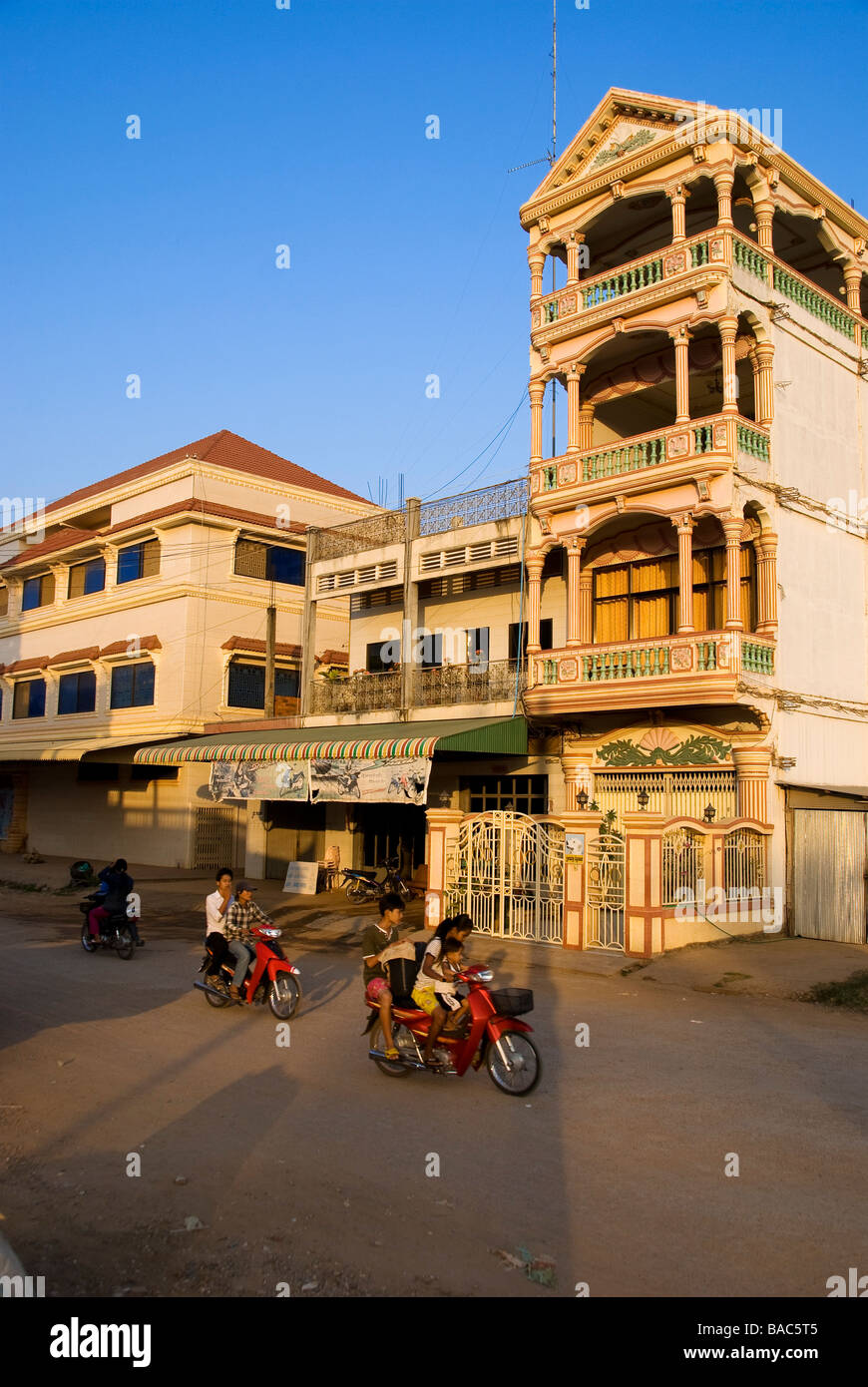 Cambodia, Banteay Meanchey province, Sisophon, Chinese-style houses ...