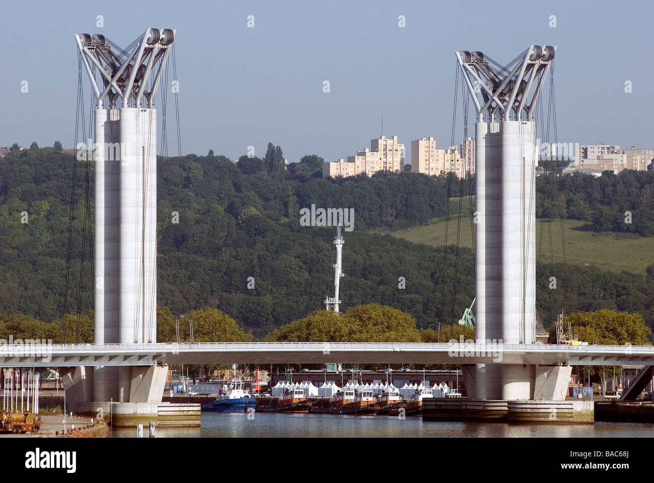 France, Seine Maritime, Rouen, the 6th bridge, Flaubert lift bridge ...
