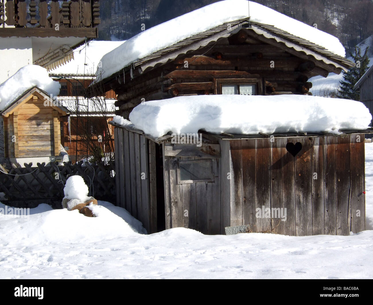 loo on a winter hiking trail in the Bregenz Forest Stock Photo - Alamy