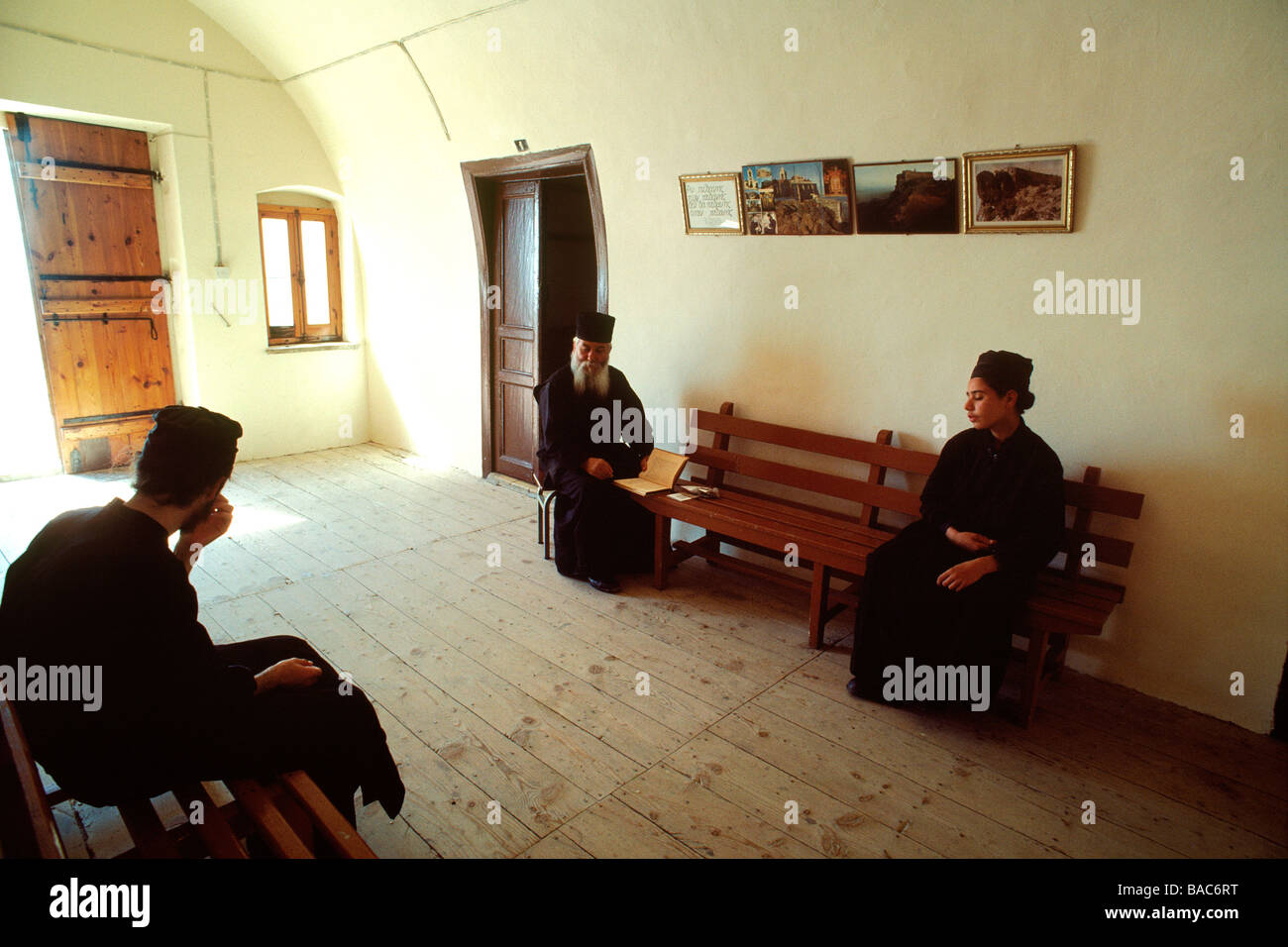 Cyprus, Stavrovouni monastery, monks Orthodox Stock Photo - Alamy