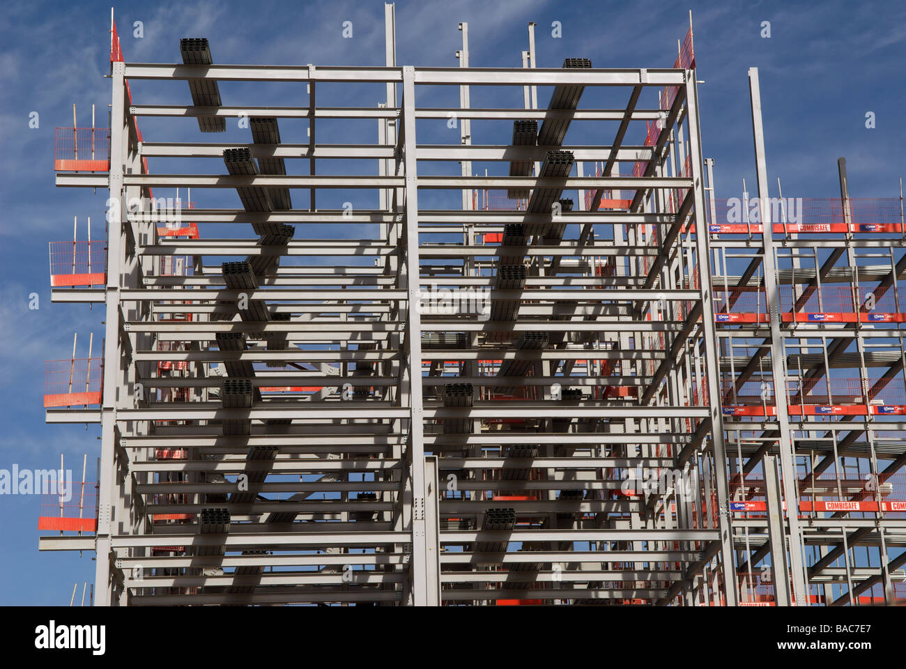Steel frame of a new high-rise building part of the new university ...