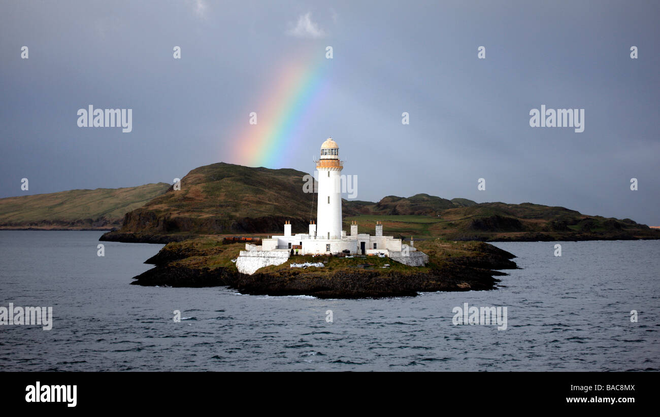 Rainbow over Lismore Lighthouse Stock Photo - Alamy