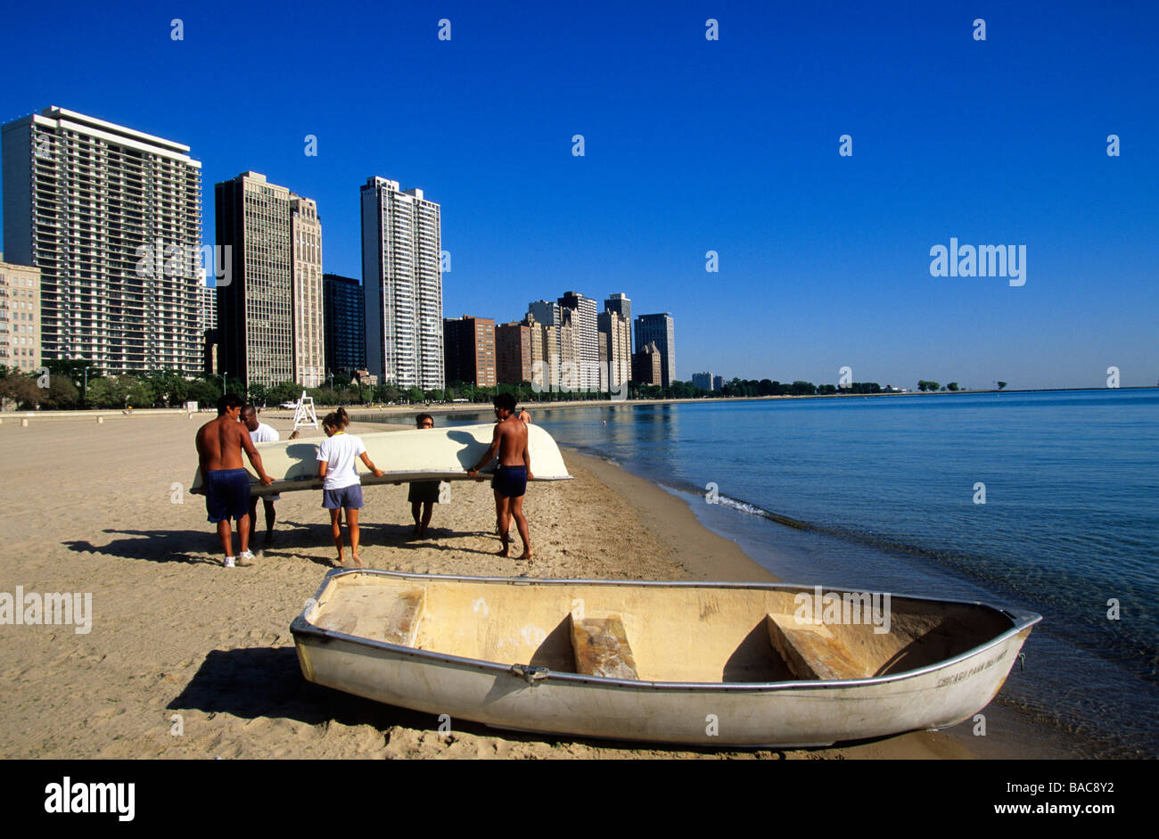 Usa, Illinois, Chicago, Oak Street Beach Stock Photo - Alamy