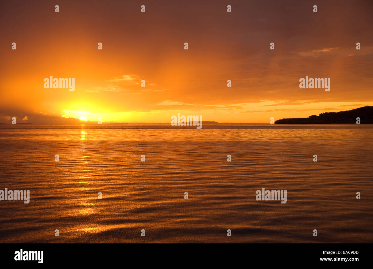 Australia, Western Australia, Kimberley Region, sunset at Mudge Bay ...