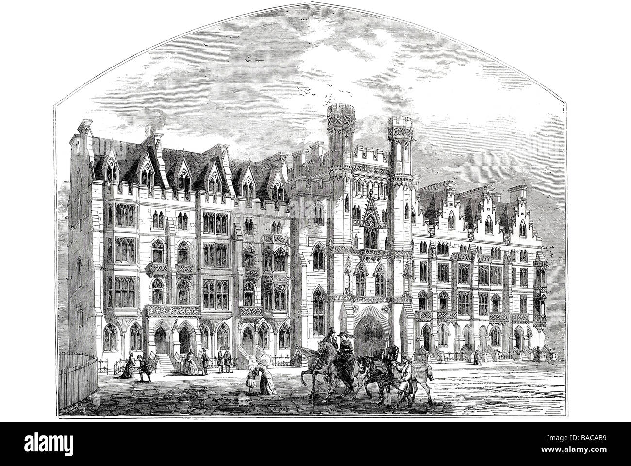 hall building square town public horse riding university academy Stock ...