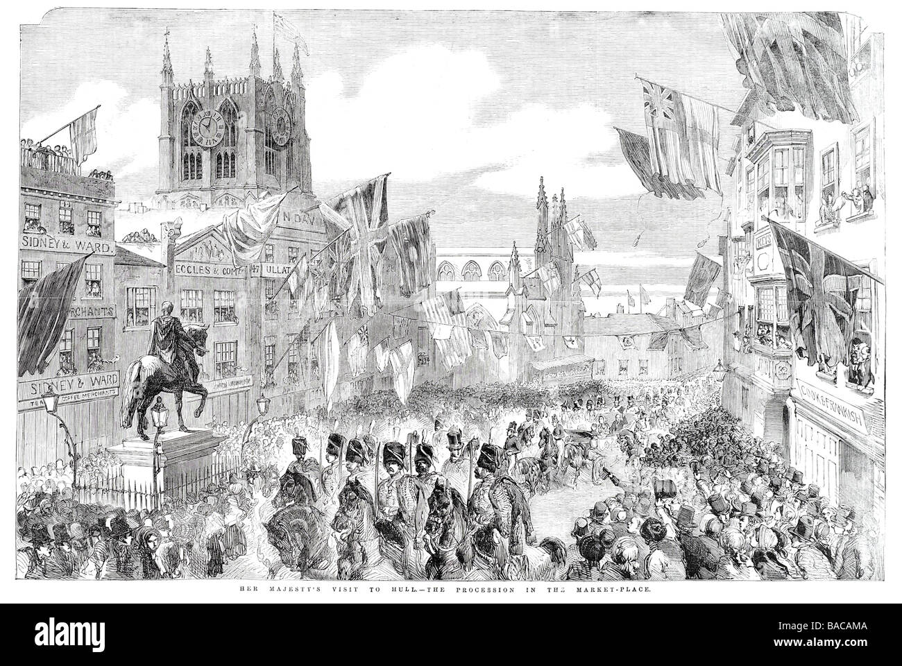 her majesty's visit to hull the procession in the market place 1854 ...