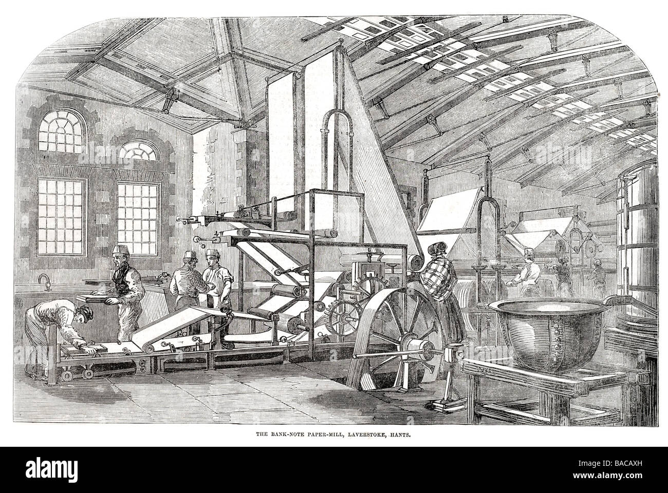 bank note paper mill laverstoke hants 1854 Stock Photo - Alamy