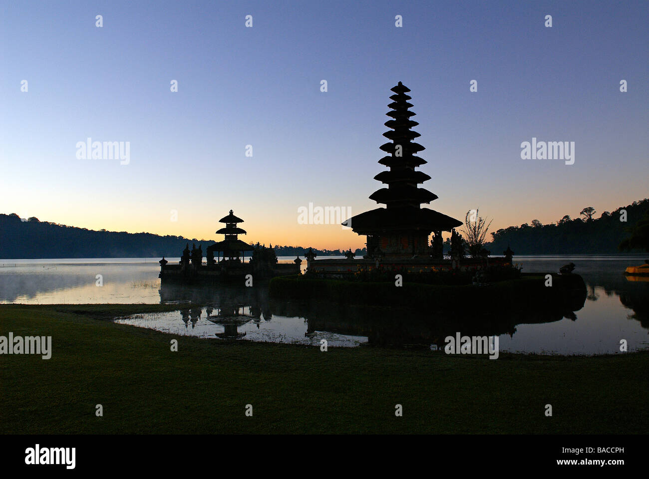 Indonesia, Bali, Ulun Danu Temple on the edges of Bratan Lake near ...
